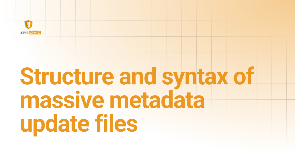 Structure and syntax of massive metadata update files | LIBSAFE ...